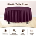 6-Pack 84in Round Premium Plastic Tablecloths - Solid Plum Color ...