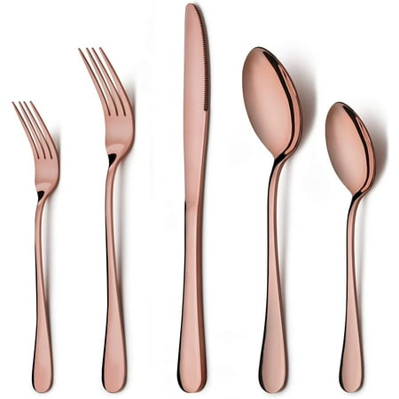 Copper silverware set, 20 stainless steel tableware sets, 4 sets ...