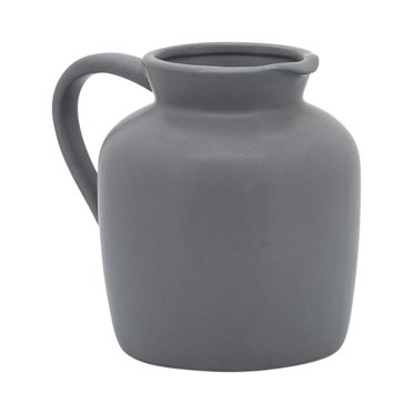 3R Studios 64 oz. Putty Gray and Brown Stoneware Pitcher with Reactive ...