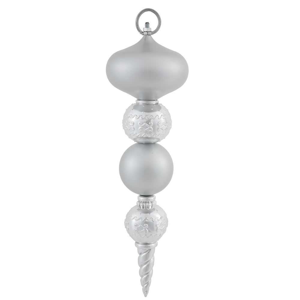 13" Silver UV Shiny Matte Ball Finial - Walmart.com