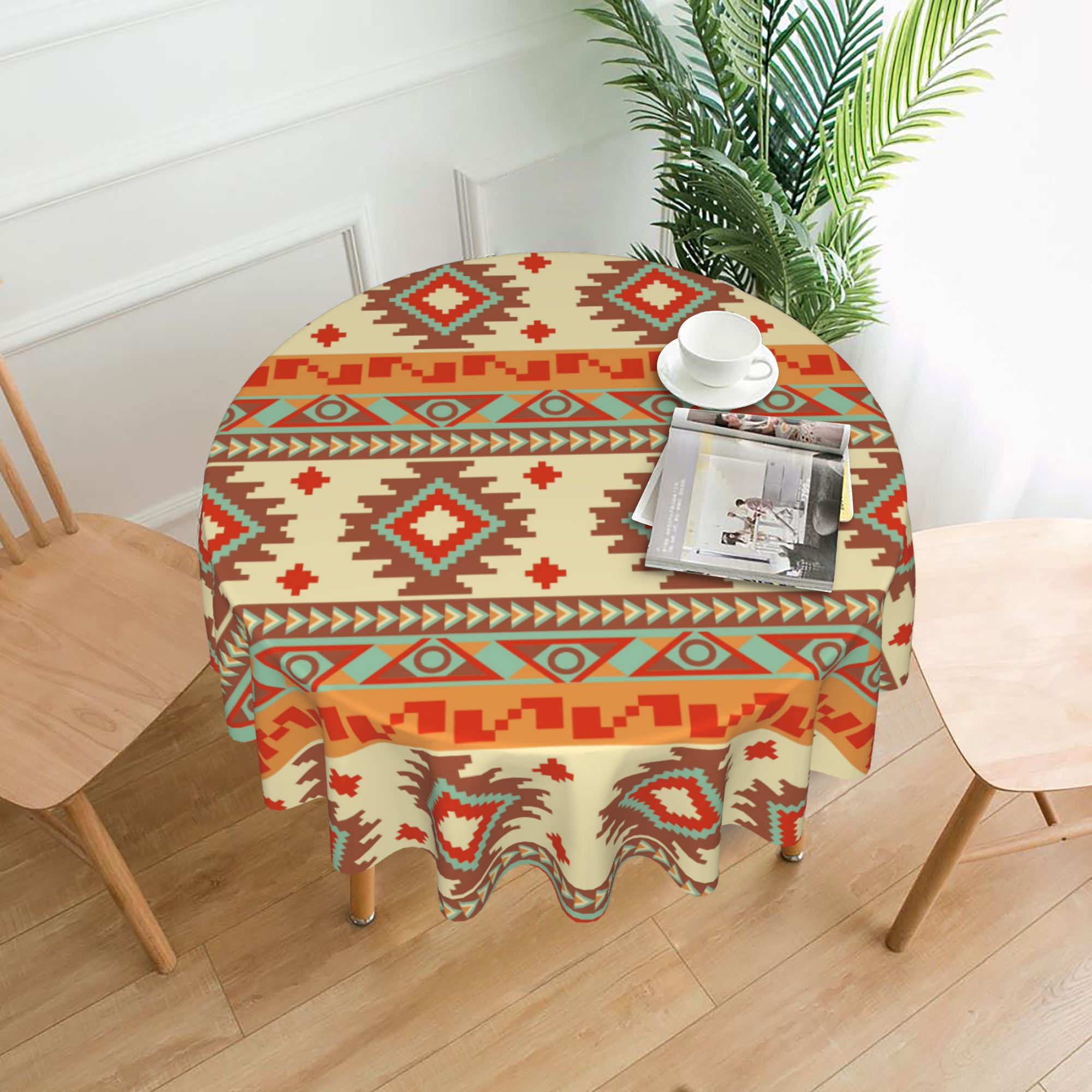 ZICANCN Round Table Cloths 60 Inch, Vintage Southwestern Native Aztec ...