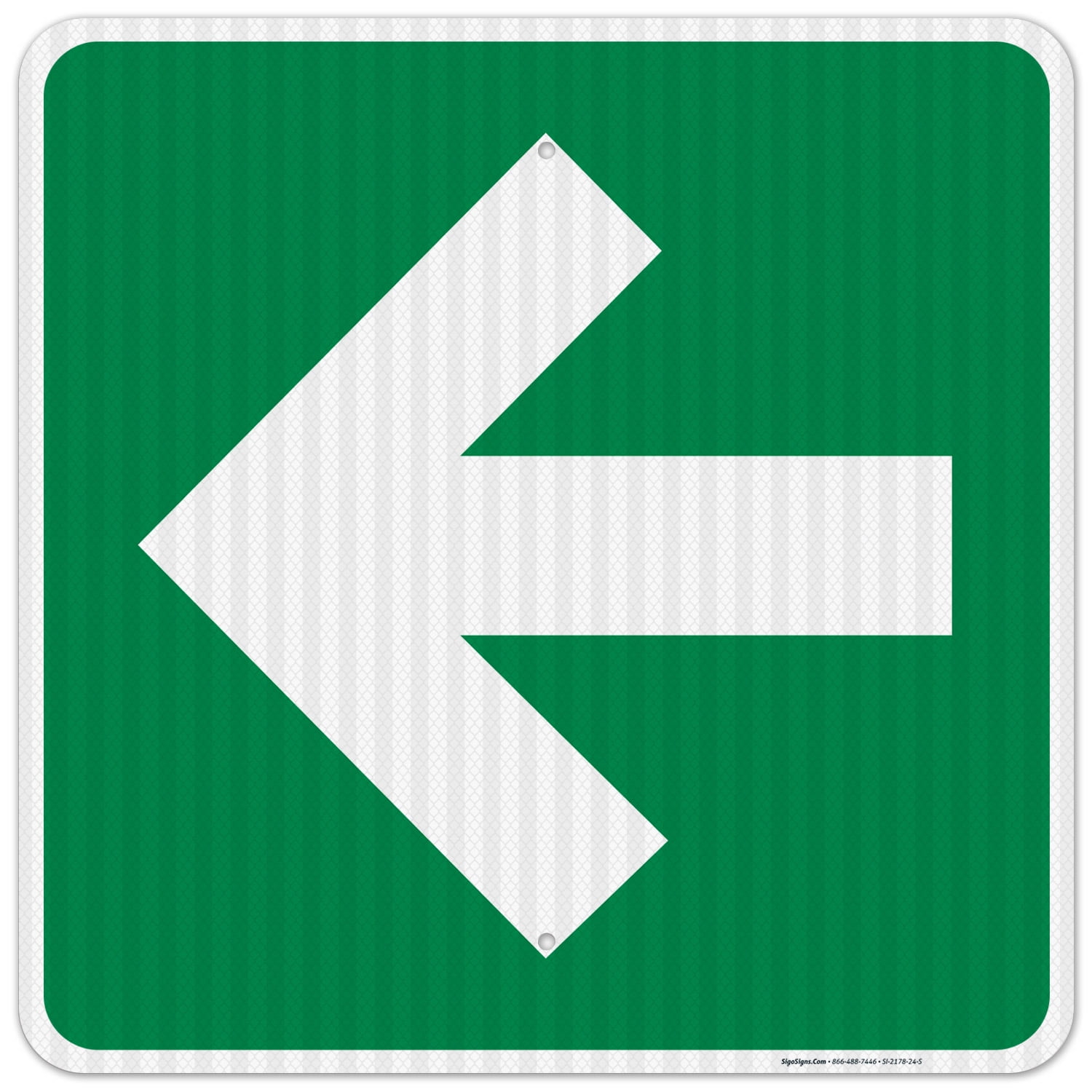 Left Arrow Sign - Green, 24x24 Reflective Aluminum EGP - Walmart.com