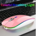 Uiosmuph Wireless Mouse LED Rechargeable Silent Computer Mouse with USB ...