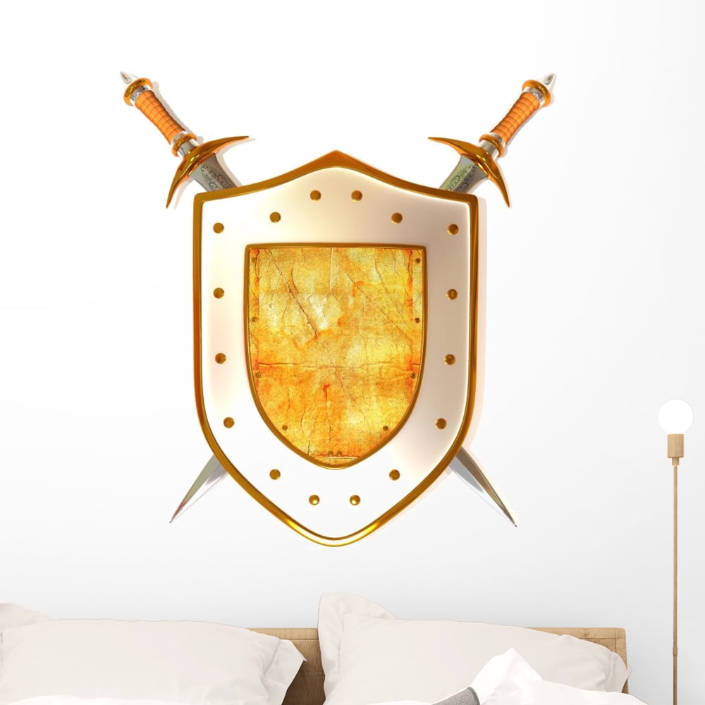 Shield Sword Armor Wall Decal Sticker by Wallmonkeys Vinyl Peel and ...