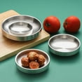 4Pcs Double Layer Small Plates Round Seasoning Dishes Stainless Steels ...