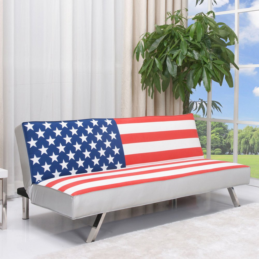 Gold Sparrow American Flag Convertible Futon Sofa - Walmart.com ...
