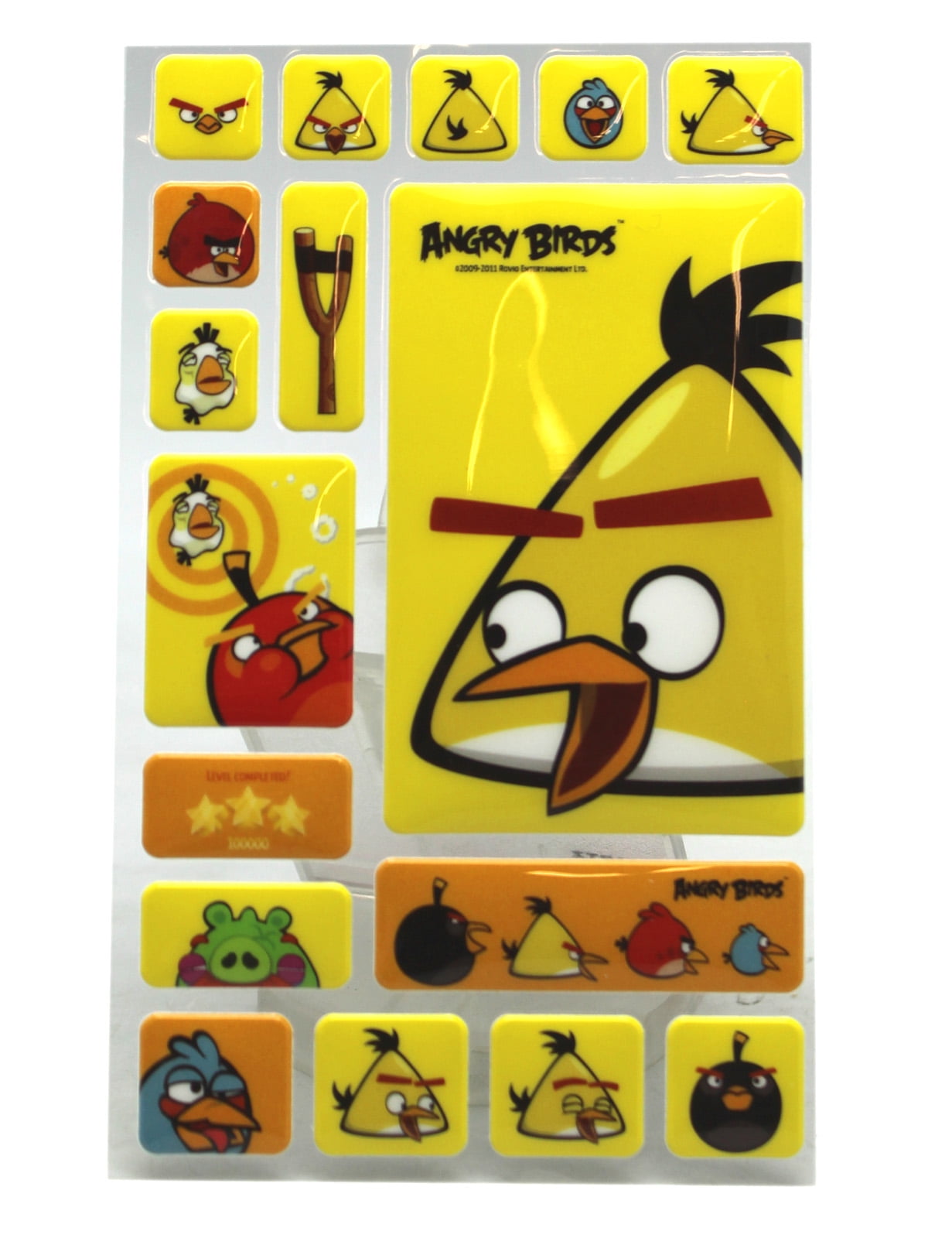 Angry Birds Chuck and Friends Yellow Vinyl Raised Sticker Set (17 ...