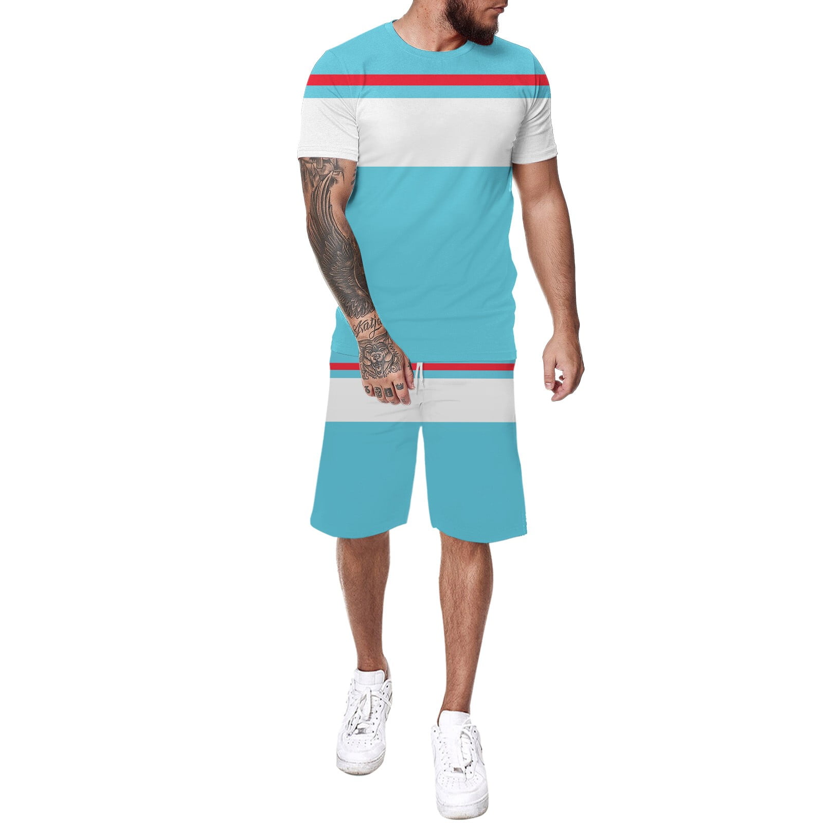 JHLZHS Men Workout Clothes Set for Gym Men's 2 Pieces Athletic Sports ...