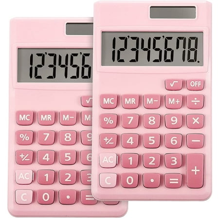 2 Pieces Basic Standard Calculators Mini Digital Desktop Calculator ...