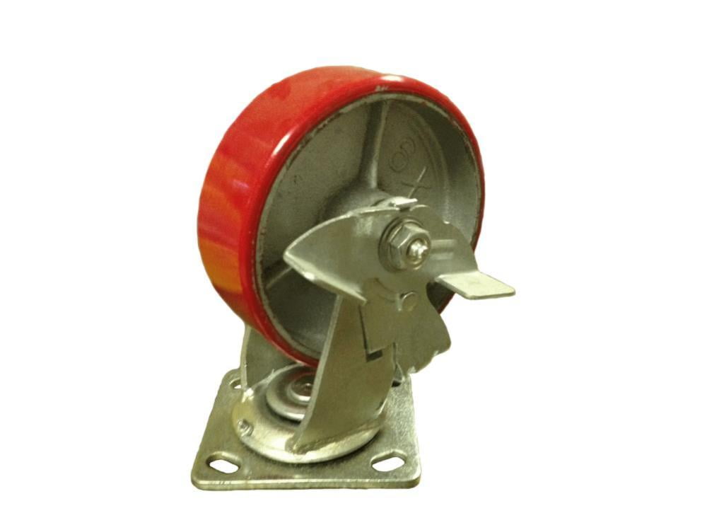 Ez Roll Casters Polyurethane On Steel With Side Brake - Walmart.com