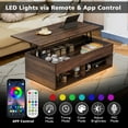 Hommpa Lift Top Coffee Table with Hidden Compartment LED Coffee Tables ...