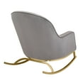 MoDRN Glam Velvet Rocking Chair with Lumbar Pillow, Charcoal Grey/Satin ...