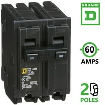 Square D 60 Amp Circuit Breaker HOM260 Homeline 2 Pole Plug In 60A, 120 ...