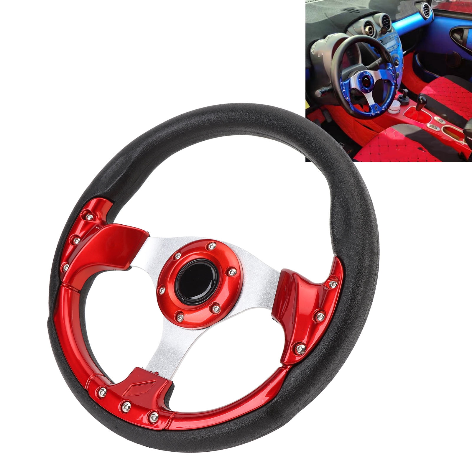 Volante de Carreras pu de 13 Pulgadas Aspecto Elegante Agarre Mejorado ...