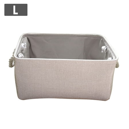 Home Fabric Storage Bins Folding Organizer with Cotton Rope Handle ...