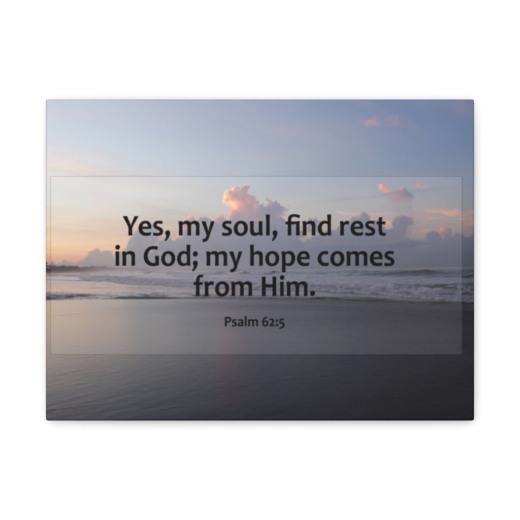 Scripture Walls Find Rest In God Psalm 62:5 Bible Verse Canvas ...