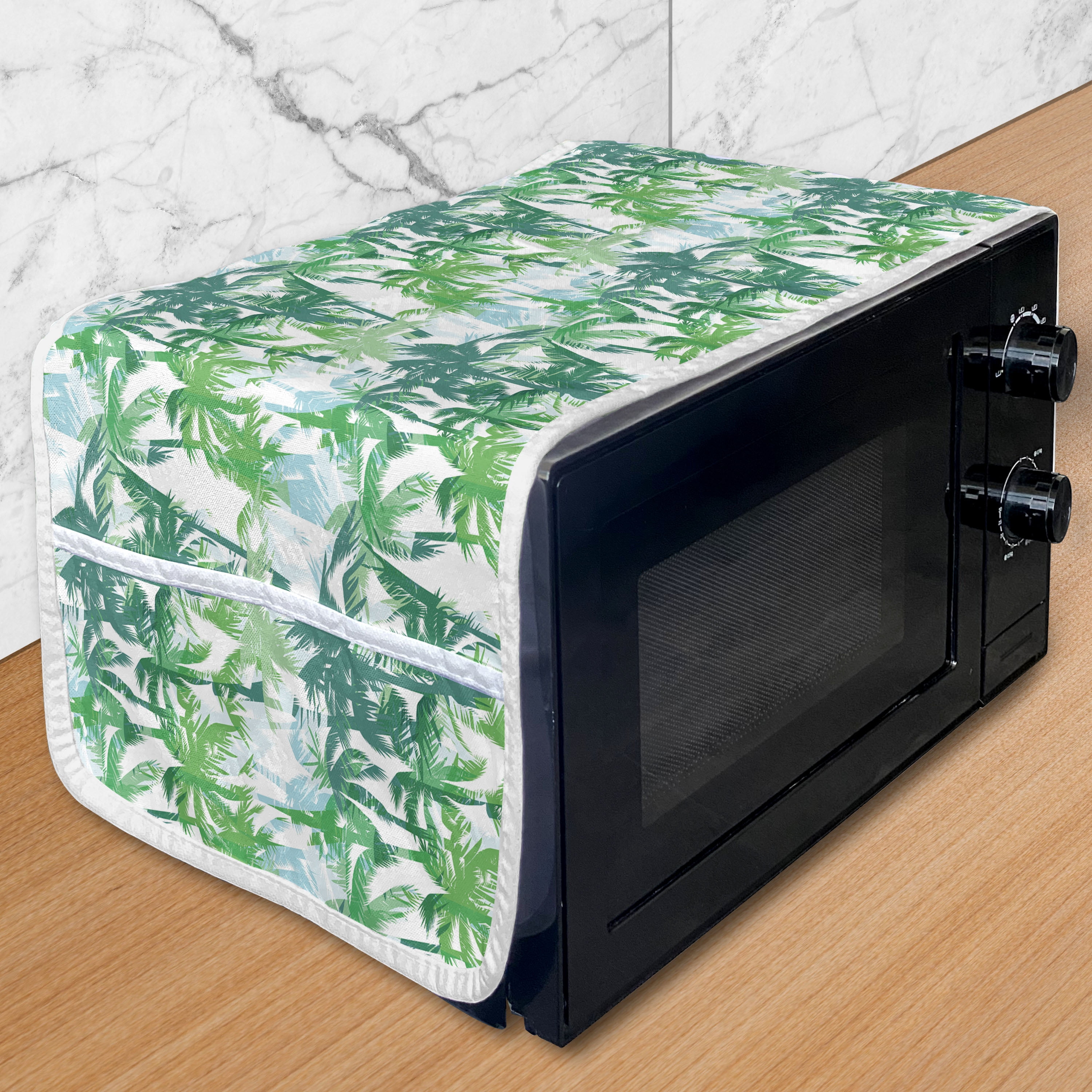 Palm Leaf Microwave Oven Cover, Exotic Fantasy Abstract Coconut Tree ...