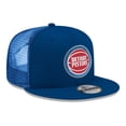 Men's New Era Blue Detroit Pistons Core Logo Meshback 9FIFTY Snapback ...