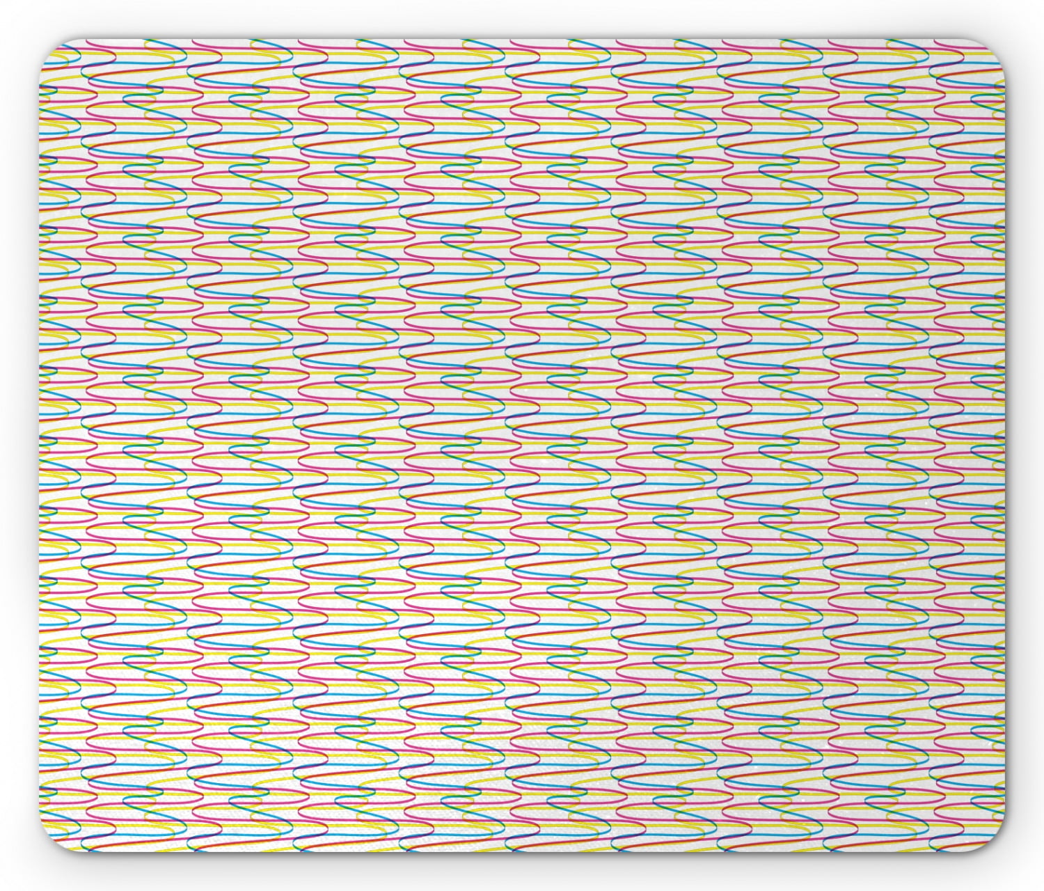 Colorful Mouse Pad, Wavy Stripes Design on Curved Ornamental ...