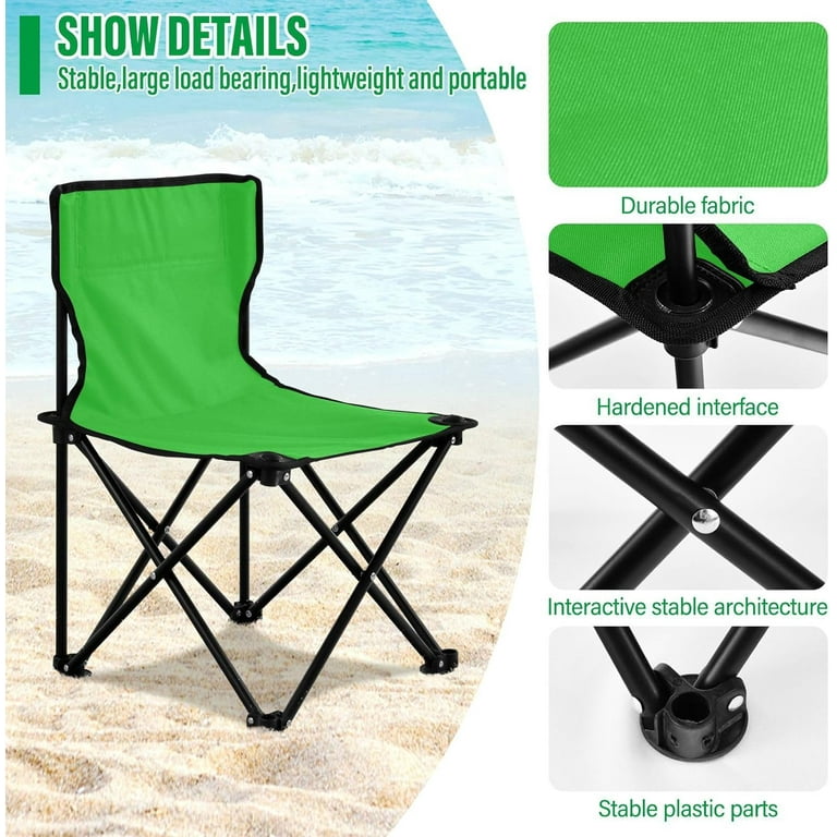 Lime Green Camping Chair Beach Chairs Collapsible Chair Lawn Chairs Outdoor Chair for Camping Picnic Sports BBQ