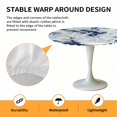 Blue Marble Waves Round Table Cover, Modern Abstract Art Minimalist ...