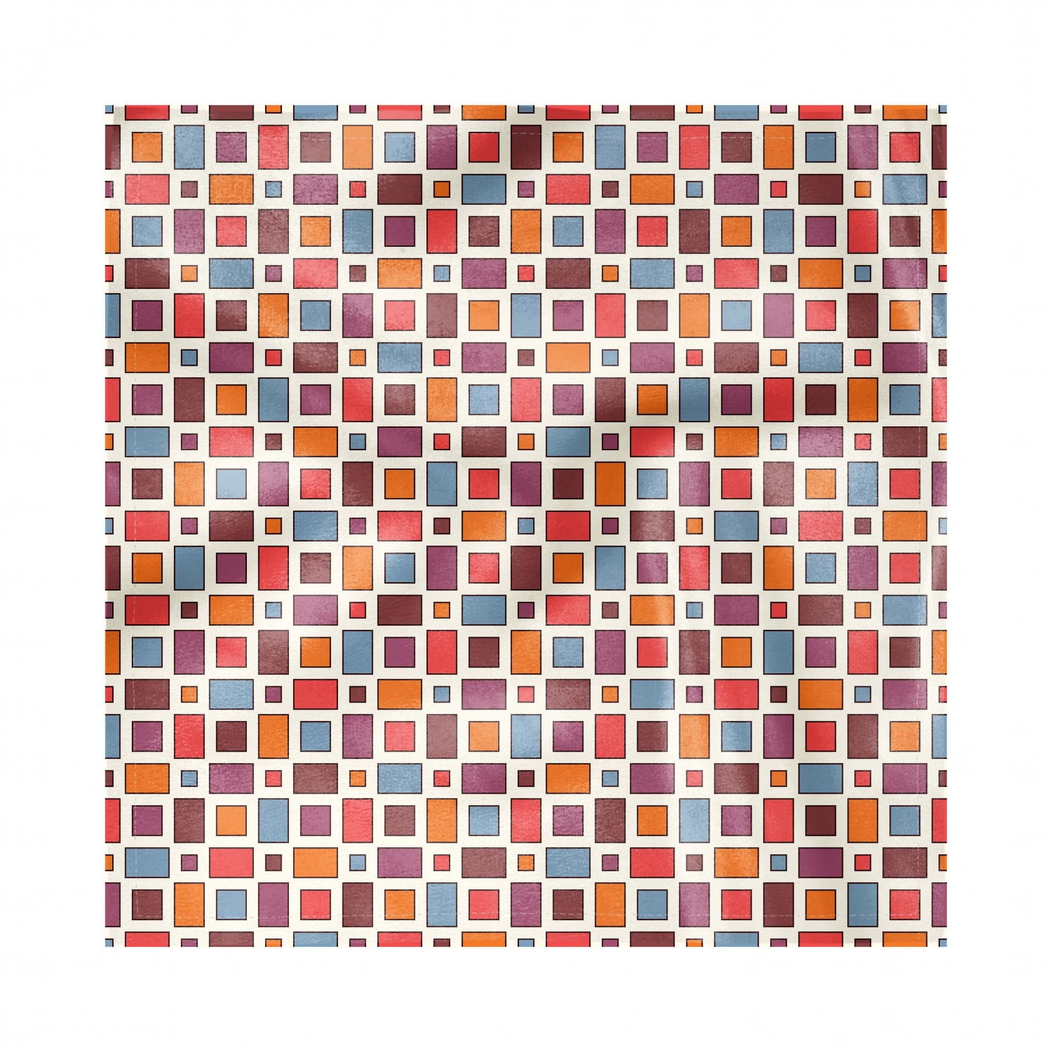 Geometric Decorative Satin Napkins Set Of 4 Retro Colored Motley