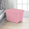 Sterilite 18 Gallon Plastic Storage Tote, Pink Lemonade, Household ...