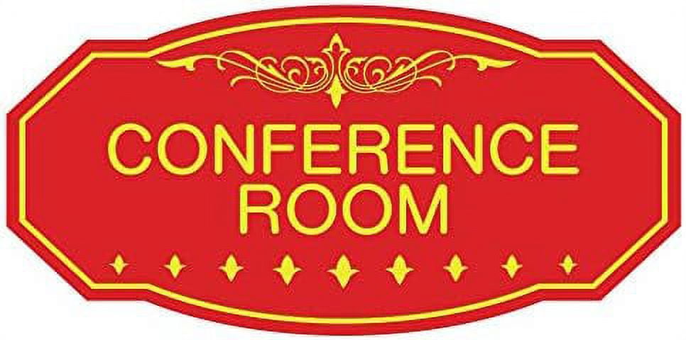 Conference Room Victorian Door/Wall Sign (Red/Yellow) - Large 5" X 10 ...