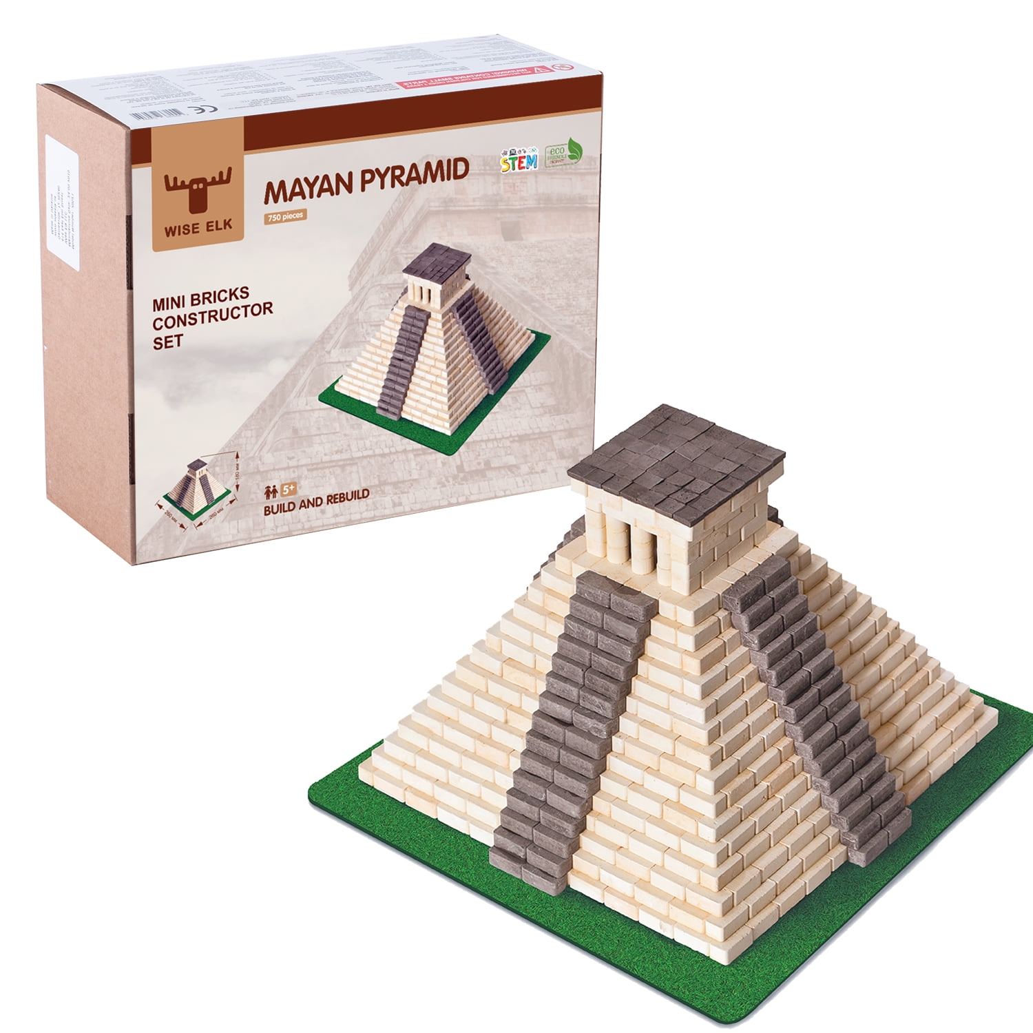 Mini bricks construction set Mayan Pyramid 750 pcs. Glue included ...