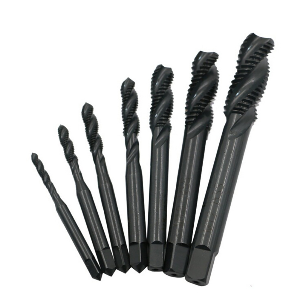 7PCS HSS Machine Screw Thread Metric Plug Tap Drill Set M3 M4 M5 M6 M8