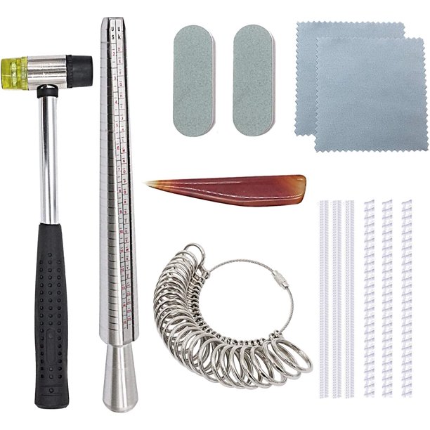 NIUPIKA Ring Sizer Set Metal Mandrel Stick Measuring Tool Kit Finger ...