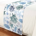 Bed Runner Nautical Anchor Coral Bedding Scarves Soft Decorative Bed ...