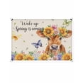 Cows Sun Shade Sail 14'X18' Watercolor Spring Yellow Purple Pink Floral ...