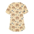 AHMOMEI Cartoon Animal Print Scrub Shirts for Women S-5XL Plus Size ...
