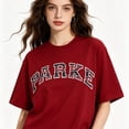 2026 New College Style PARKE Letter Fashion Print Unisex Short Sleeve ...