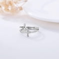 AOBOCO 925 Sterling Silver I am Enough Cross Ring I am Strong Band Ring ...