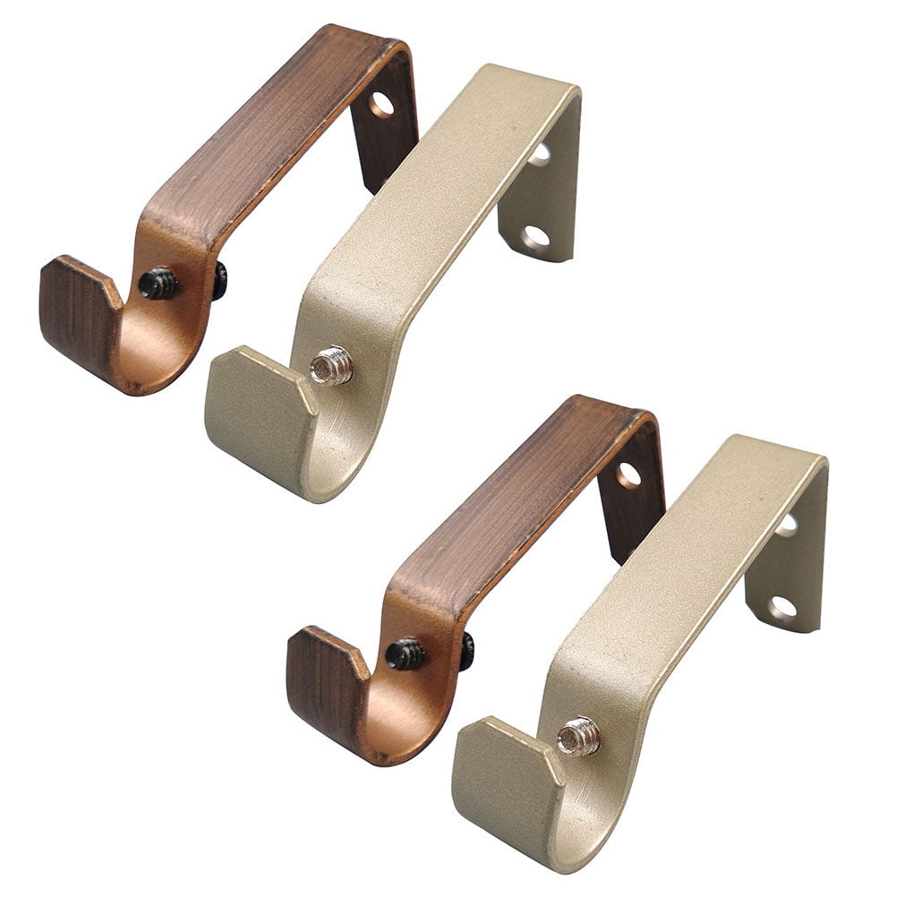 4PCS Iron Hook Curtain Rod Brackets Vintage Window Curtain Rod Brackets ...