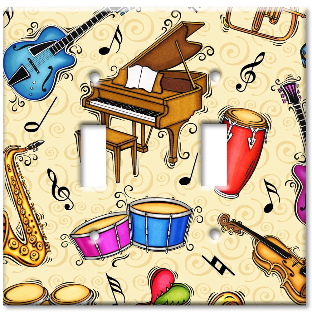 Double Gang Toggle OVERSIZE Wall Plate - Musical Instruments - Walmart.com