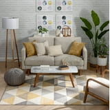 Well Woven Isometry Gold & Grey Modern Geometric Triangle Pattern 5' x ...