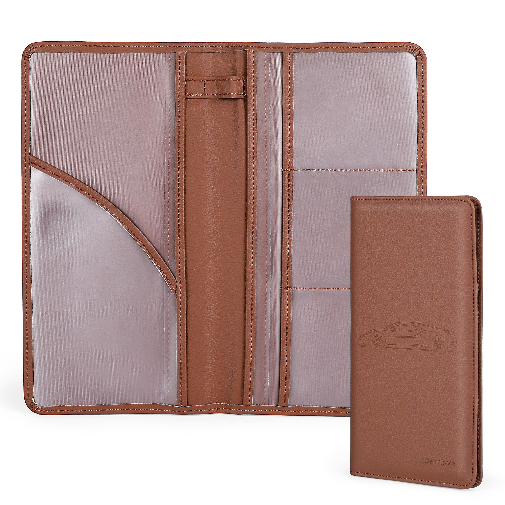 EastVita Long Car Card Bag Vehicle Card Document Glove Box Organizer ...