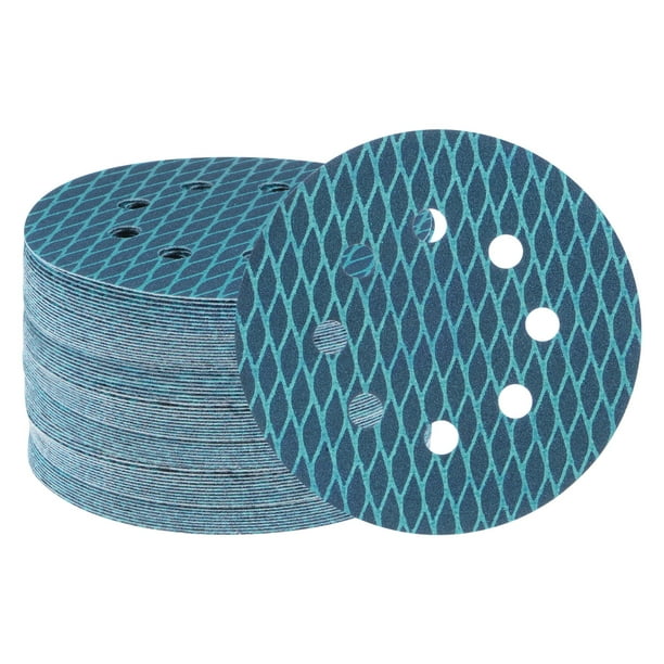 70 Packs Diamond Shape Sanding Discs 5 Inch 180 Grit Hook and Loop Blue ...