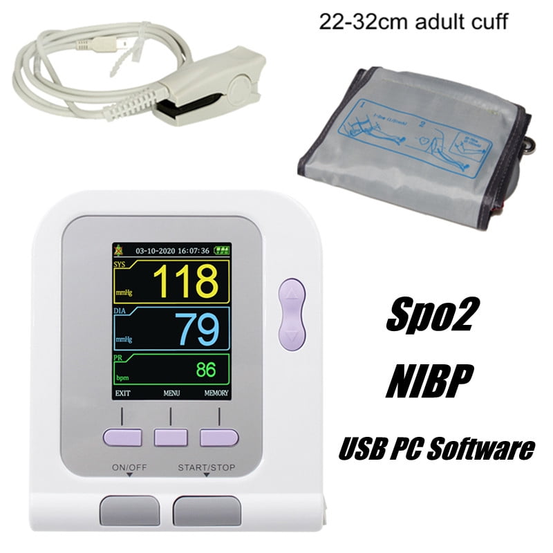 Digital Blood Pressure NIBP Spo2 Machine USB PC Software Analysis ...