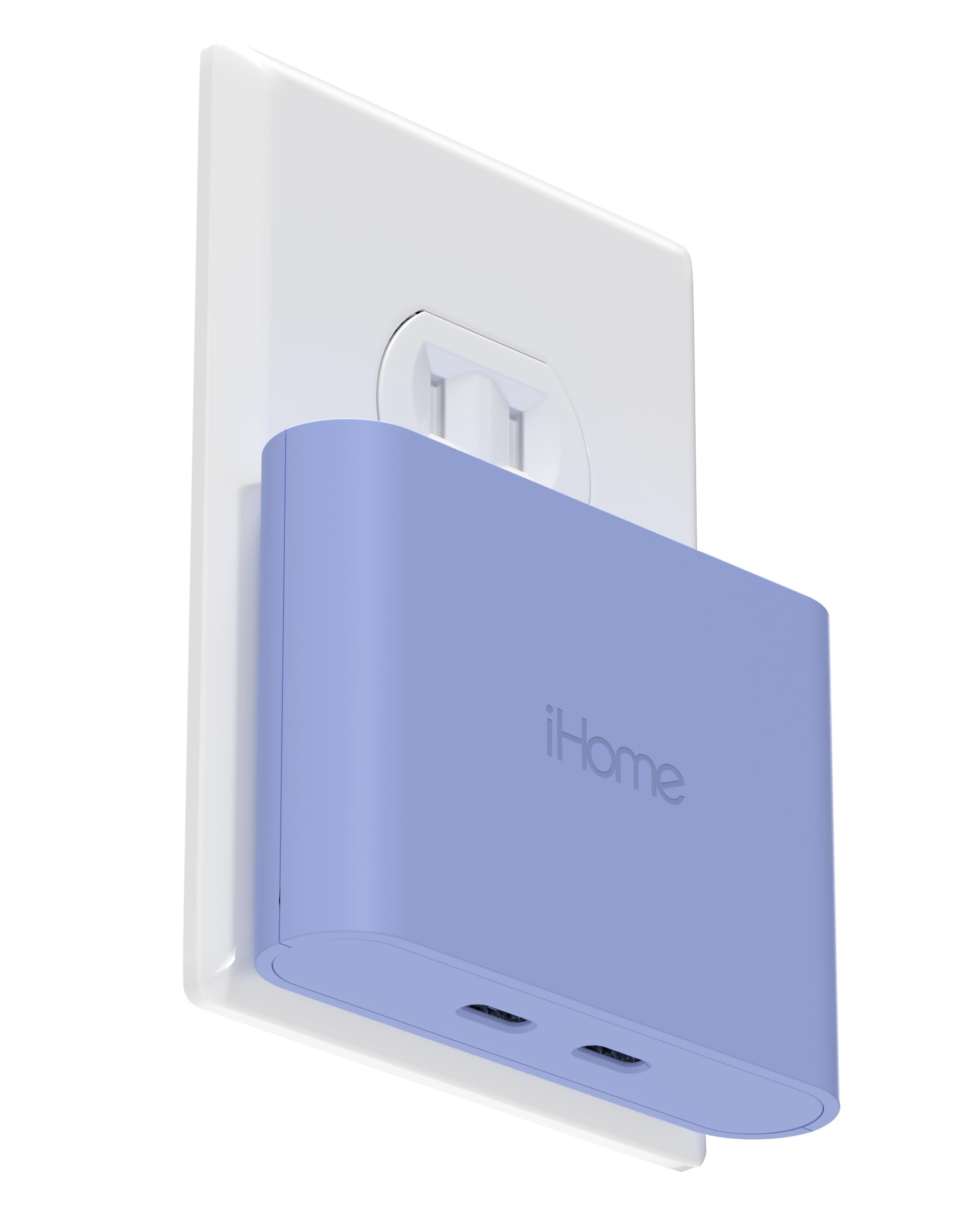 Cargador USB-C iHome Multiport 40W AC Pro de 2 puertos Flat Block ...