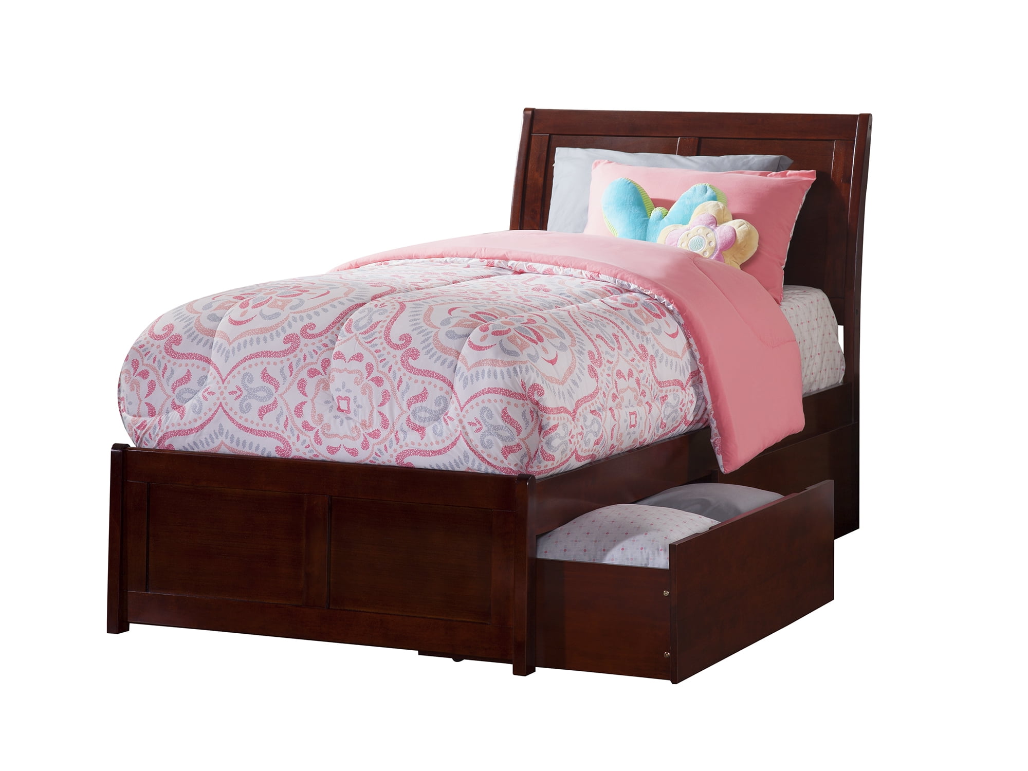 Portland Platform Bed with Matching Foot Board with 2 Urban Bed Drawers ...