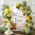 Autumn Pumpkin Love on Wood Grain Arch Backdrop Cover Stretchy Spandex ...