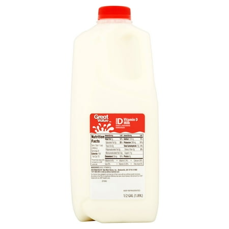 Great Value Vitamin D Milk, 1/2 gal - Walmart.com