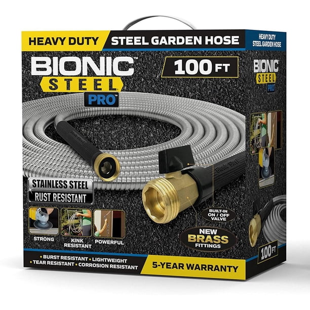 Bionic Steel PRO 100 Foot Heavy Duty 304 Stainless Steel 500 PSI Garden ...