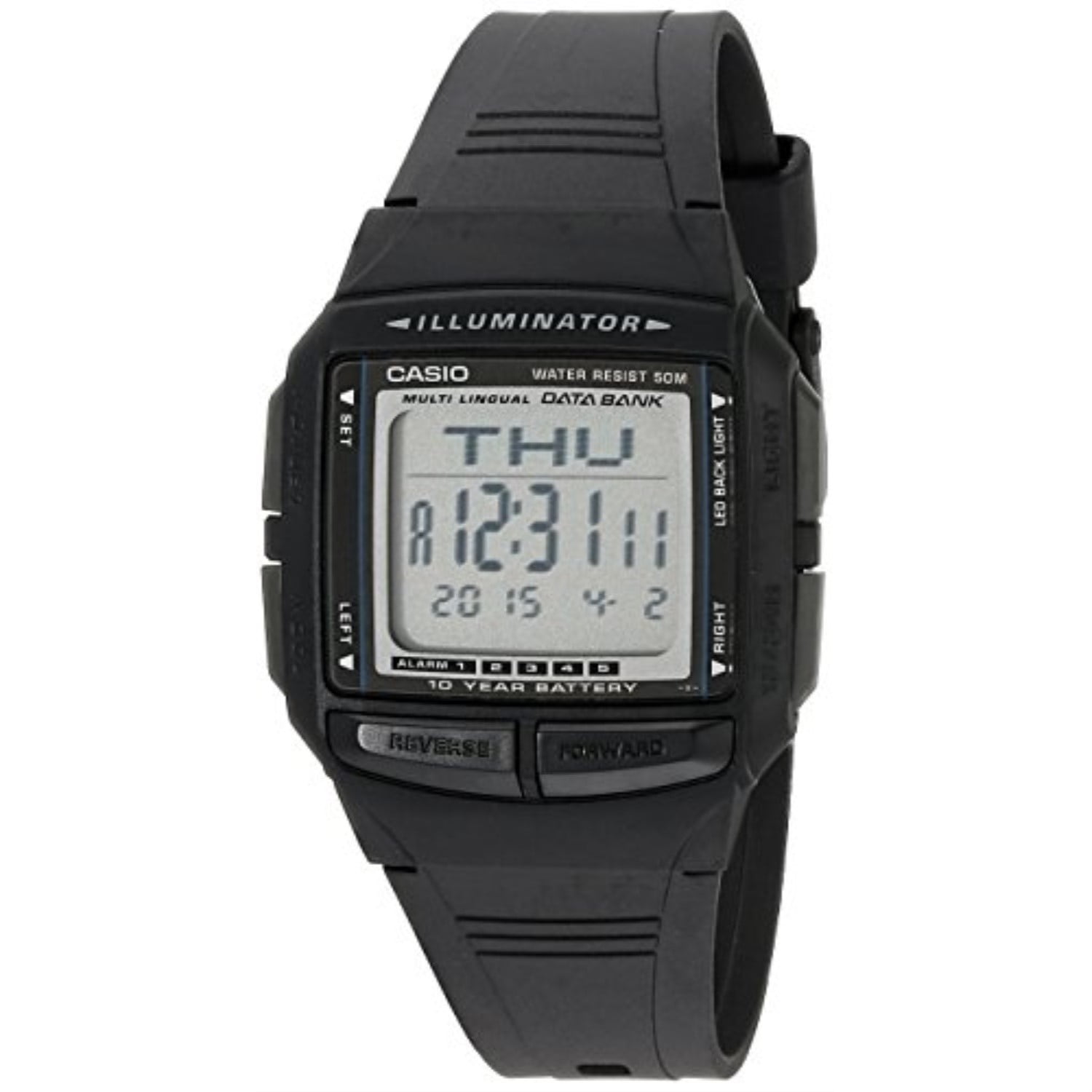 Casio - Men's DB36-1AV Multilingual Databank Watch - Walmart.com ...