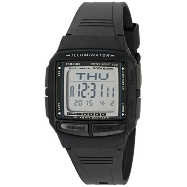 Casio - Men's DB36-1AV Multilingual Databank Watch - Walmart.com ...