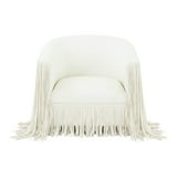 TOV Furniture Shag Me Ivory Vegan Leather Swivel Chair - Walmart.com